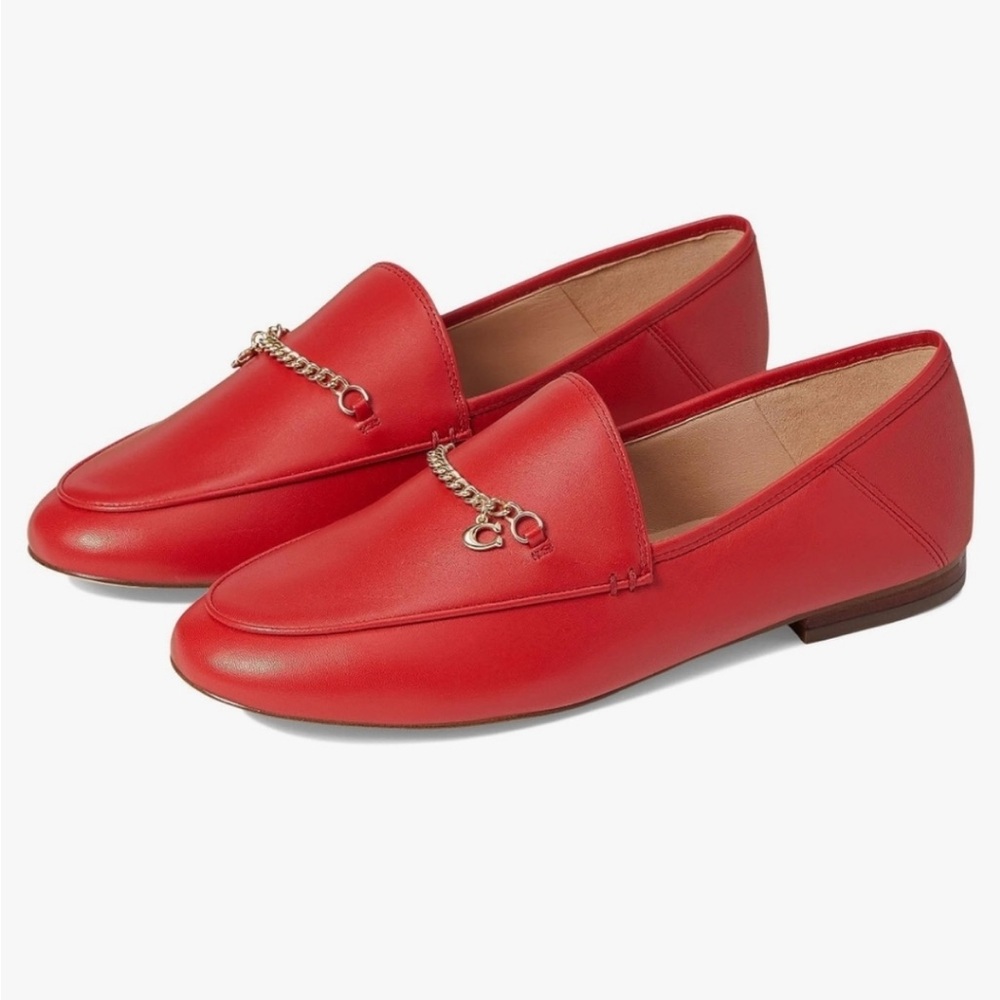 Coach Hanna Chain Detailed Loafers Red Women Size 9.5… - Gem